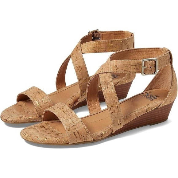 Sofft | Shoes | Sofft Innis Gold Natural Wedge Sandals Size 8 Us ...